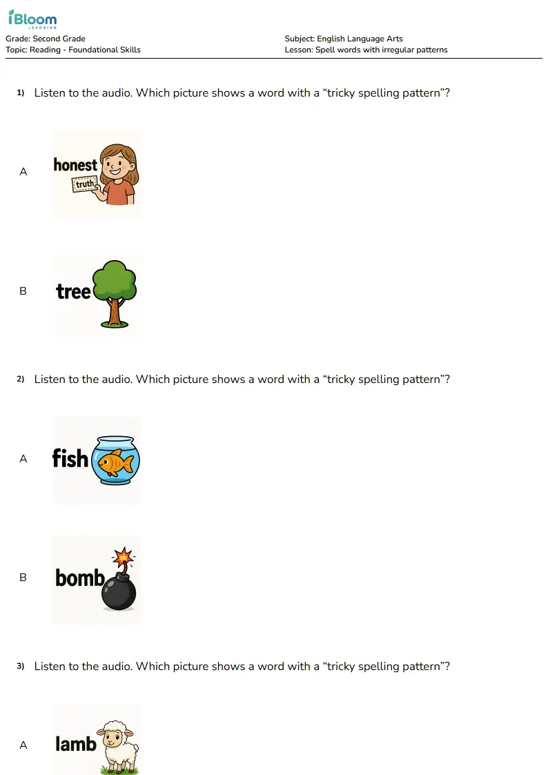 Grade 3 Irregular Plural Nouns Worksheets | iBloom