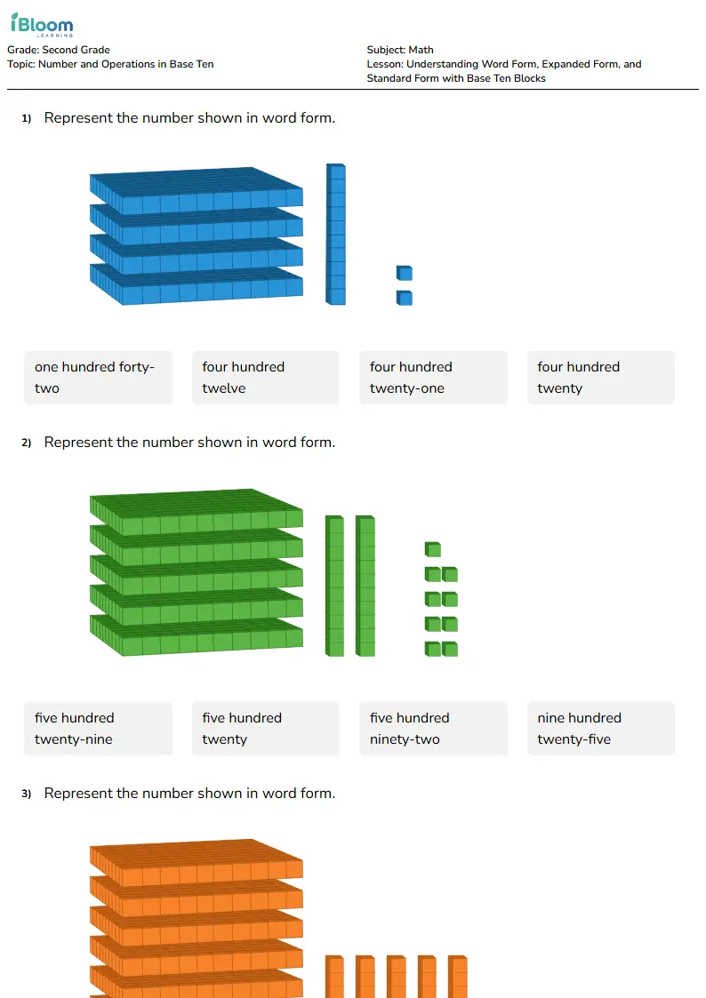 Free Understanding Word Form, Expanded Form, and Standard Form with ...